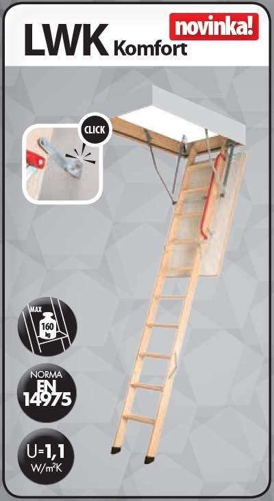 FAKRO Půdní schody 280 LWK KOMFORT 60x120 cm - 3-dílné | stavebniny ...